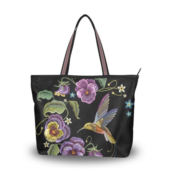 Wіһvе | Bags | Hummingbird Flower Shoulder Handbag Tote Bags Purses ...